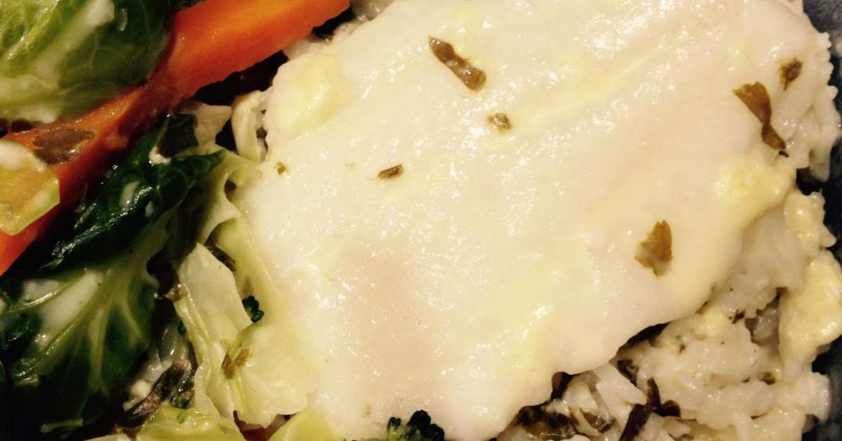 Lemon fish with rice and steamed vegetables by CharliBoos. A Thermomix ...