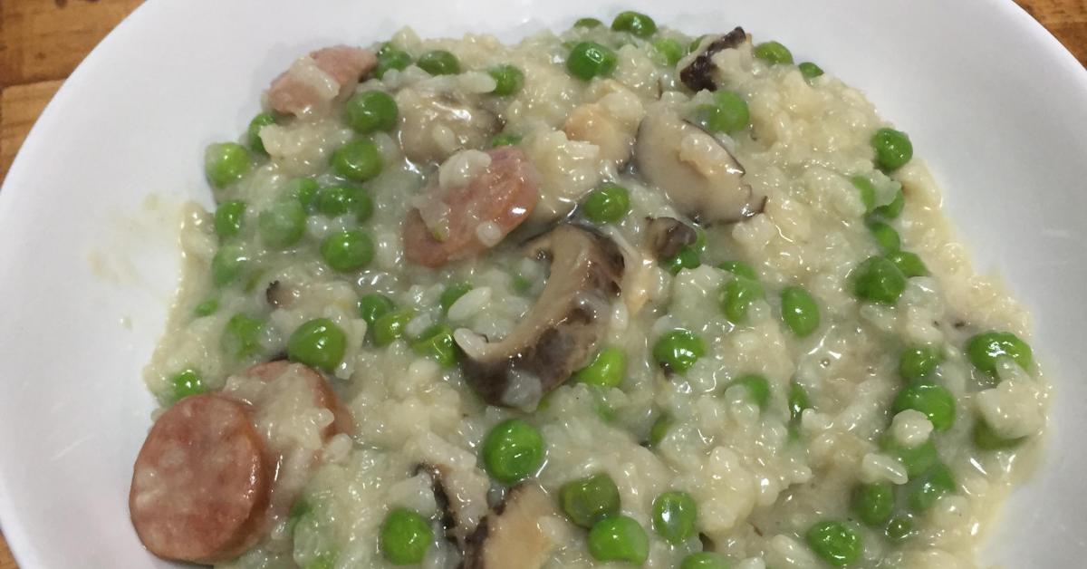 Chorizo and Mushroom Risotto with Green Peas by ivanang. A Thermomix ...