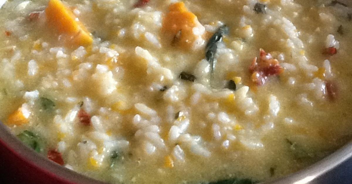 Pumpkin, Sun Dried Tomatoes, Spinach and Feta Risotto. by Kate Owens. A ...